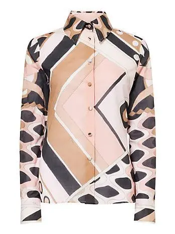 Emilio Pucci Vivara Printed Cotton Shirt - Nude