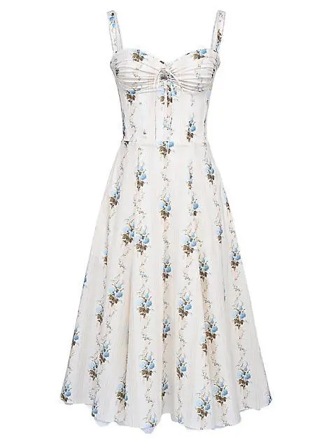 House Of Cb Rosalee Corset Midi Dress - Bluewildflower