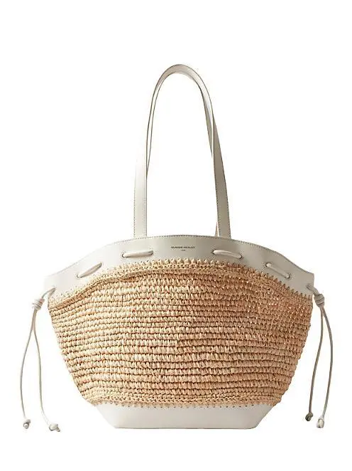 Claudie Pierlot Raffia And Leather Tote Bag - Ecru