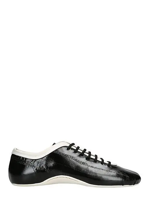 Dries Van Noten Flat Slim Leather Trainers - Black
