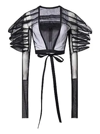 Rick Owens Rhino Structured Sheer Top - Black