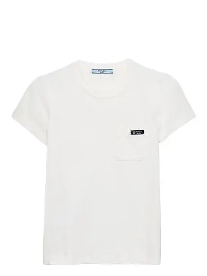 Prada Logo-embellished Cotton T-shirt - White