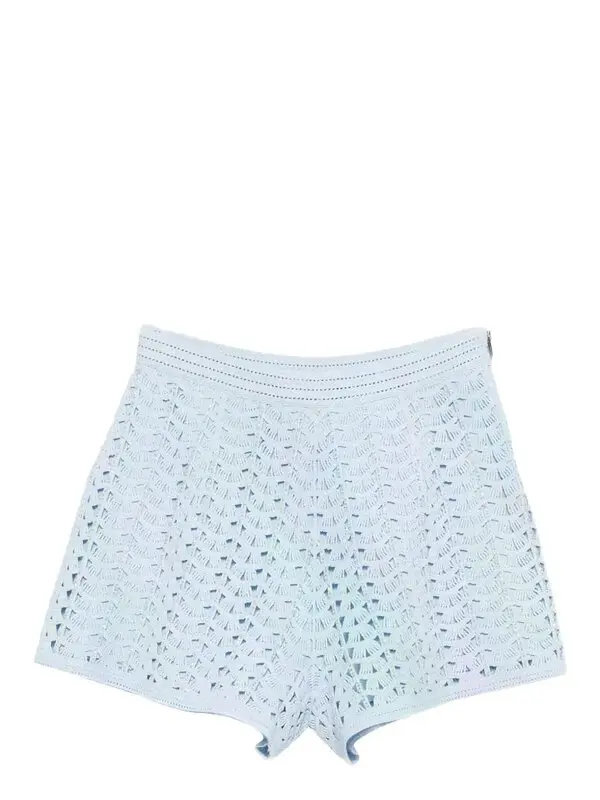 Sandro Crochet Zip Shorts - Blue