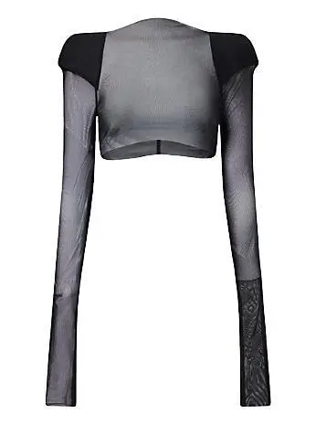 Rick Owens Helm Structured-shoulder Sheer Top - Black