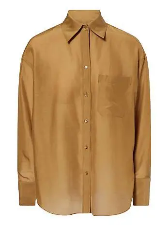 TWP Oversized Cotton And Silk-blend Shirt - British Khaki