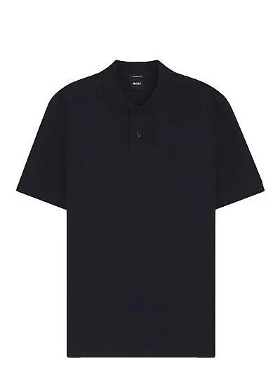 BOSS Pallas Logo-embroidered Cotton-piqué Polo Shirt - Dark Blue