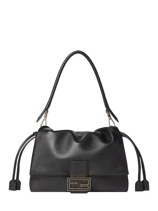 Fendi Mamma Baguette Medium Nappa Leather Bag - Black
