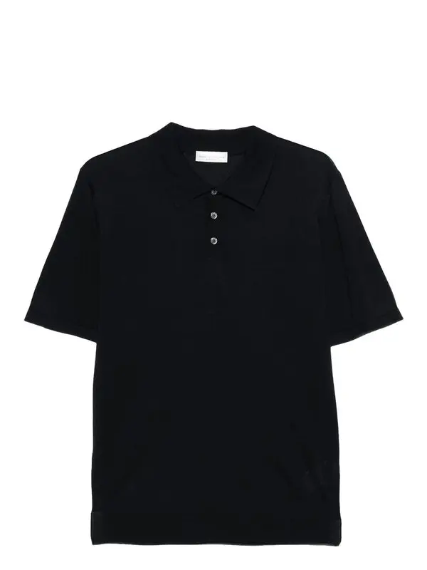 ROBERTO COLLINA Silk Fine Knit Polo Shirt - Blue