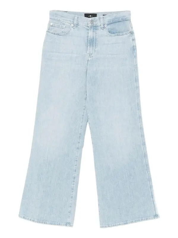 7 For All Mankind Lotta Ankle High-rise Wide-leg Jeans - Blue