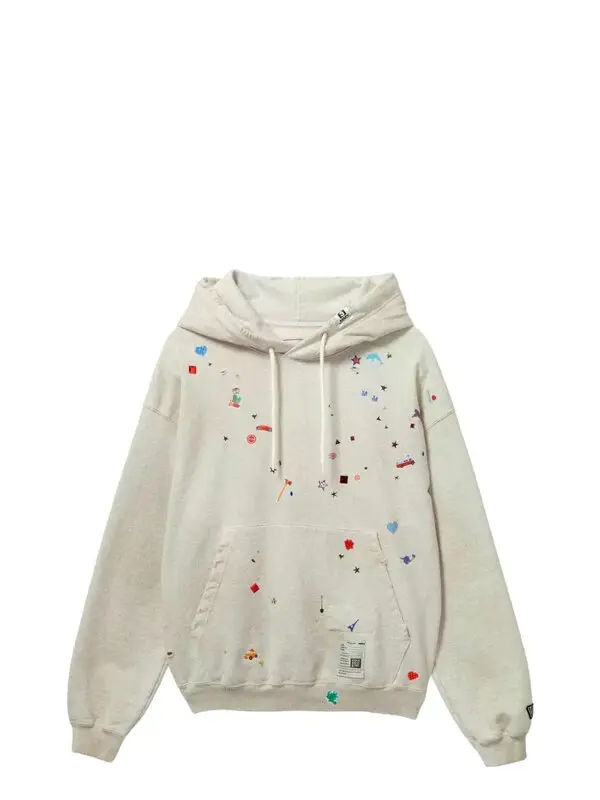 Mihara Yasuhiro All-over Graphic Print Hoodie - Neutrals