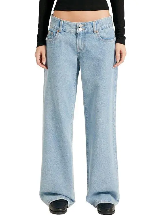 PACSUN Zoe Low-rise Girlfriend Jeans - Medium Indigo