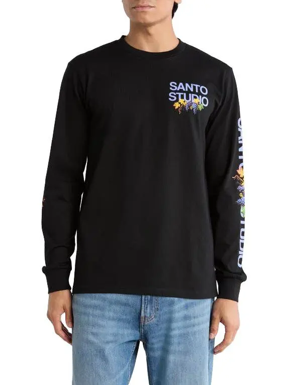 SANTO STUDIO X Luke Rockhold Timing Long Sleeve Graphic T-shirt - Black