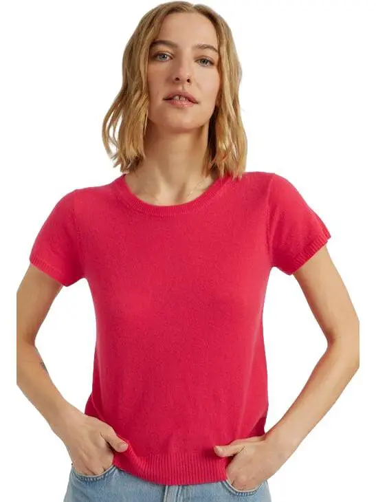 Chinti & Parker Air Pure Cashmere Tee - Water Melon Pink