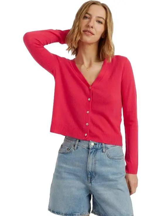 Chinti & Parker Air Pure Cashmere Cardigan - Water Melon Pink