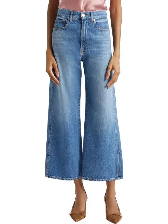 Veronica Beard Taylor High-waist Crop Wide-leg Jeans - French Kiss