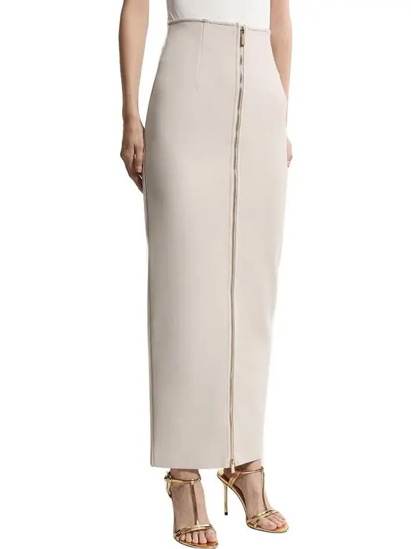 Karen Millen Figure Form Maxi Skirt - Stone