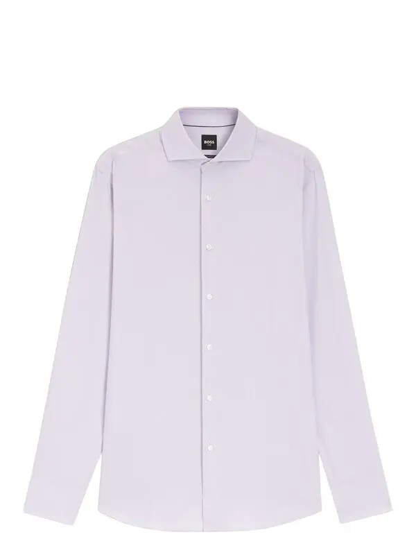 BOSS Slim-fit Shirt In A Structured Cotton Blend - Light Purple