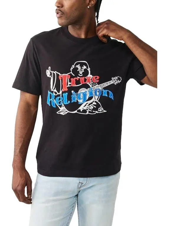 True Religion Original Buddha Heavyweight Cotton Graphic T-shirt - Jet Black