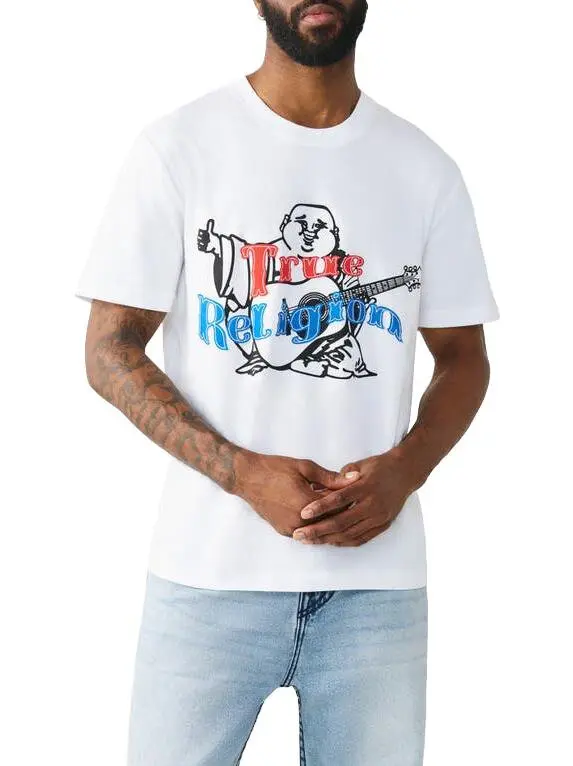 True Religion Original Buddha Heavyweight Cotton Graphic T-shirt - Optic White