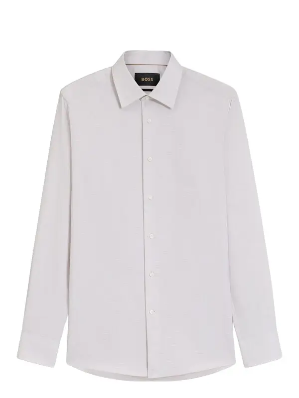 BOSS Slim-fit Shirt In Italian-made Structured Cotton - Beige