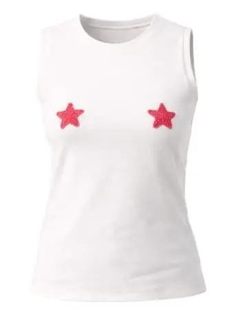 SABLE Dos Estrellas Organic Cotton Graphic Tank - Blanco