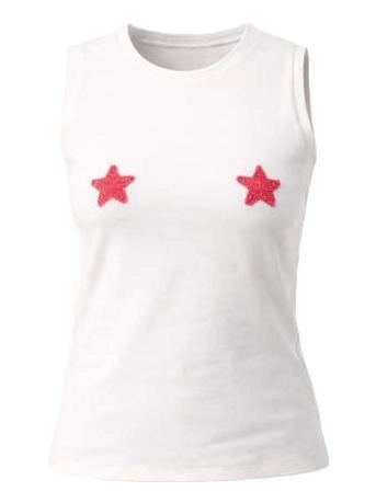 SABLE Dos Estrellas Organic Cotton Graphic Tank - Blanco