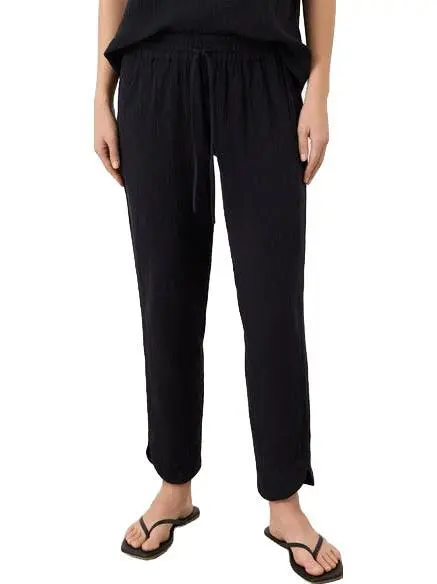 PACT Organic Cotton Coastal Double Gauze Tapered Pull-on Pant - Jet Black
