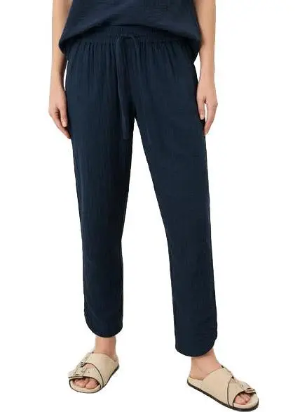 PACT Organic Cotton Coastal Double Gauze Tapered Pull-on Pant - Navy Blue