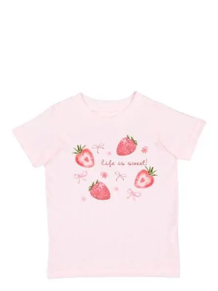 SWEET WINK Strawberry Short Sleeve T-shirt - Ballet Pink