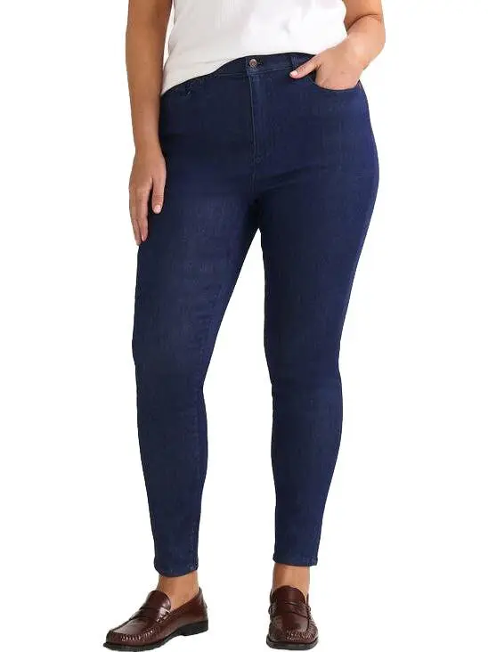 LANDS' END High-rise Adaptive Lycra Skinny Jeans - River Rinse