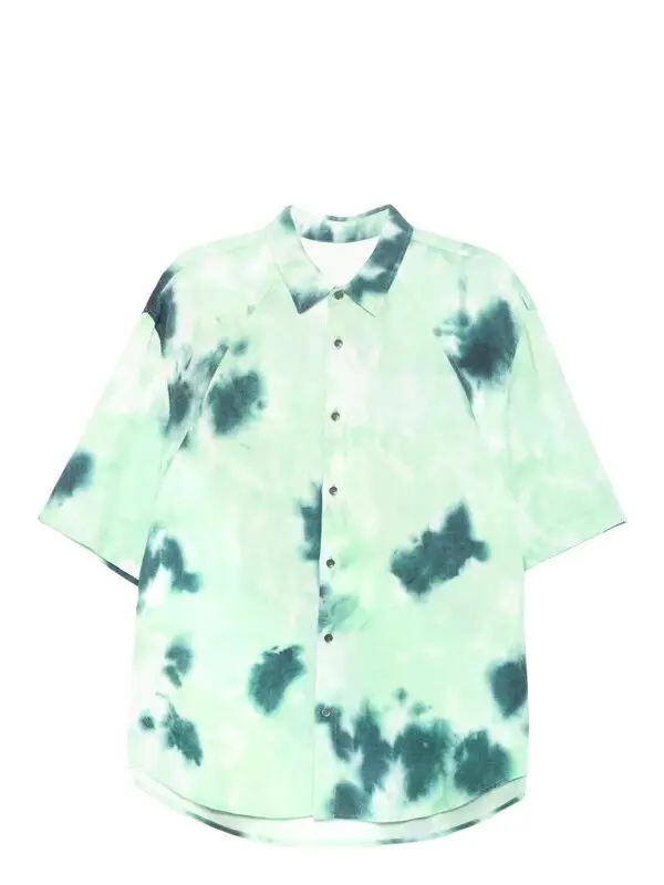 CROQUIS Short Sleeve Tie-dye Shirt - Green