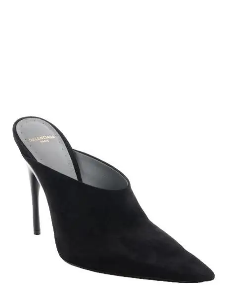 Balenciaga Duchesse Pointed Toe Mule - Black