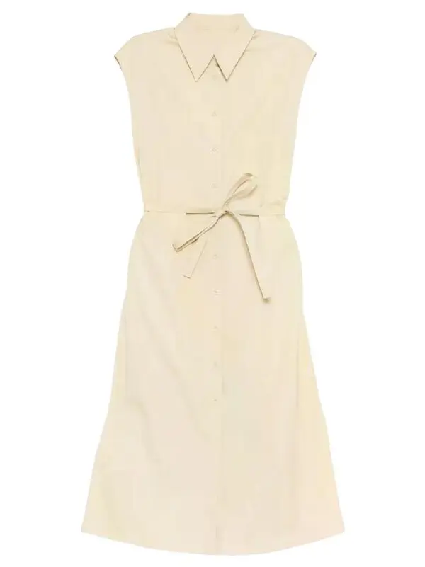 LESS Belted Shirt Dress - Neutrals