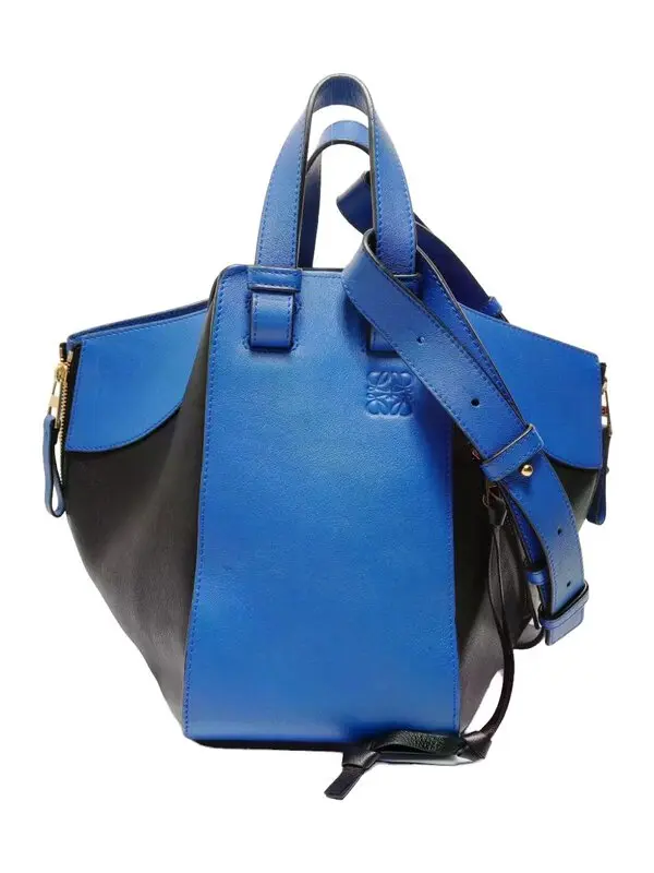 Loewe Large Hammock Leather Tote Bag - Blue