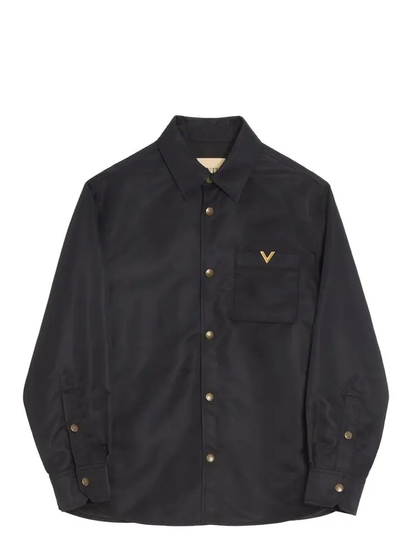 Valentino Garavani Technical Vgold Overshirt - Black
