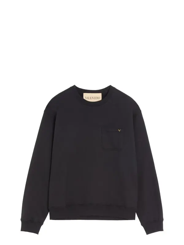 Valentino Garavani Cotton-blend V-gold Sweatshirt - Black