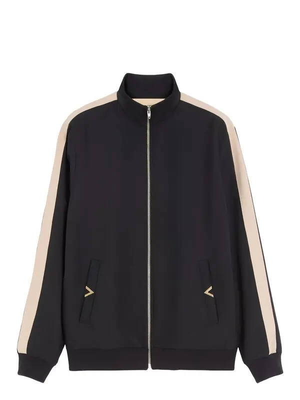 Valentino Garavani Jersey Vgold Track Jacket - Black
