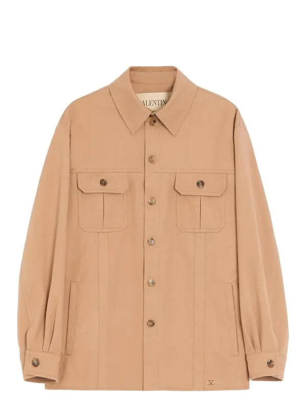 Valentino Garavani Cotton Twin-pocket Trucker Jacket - Beige