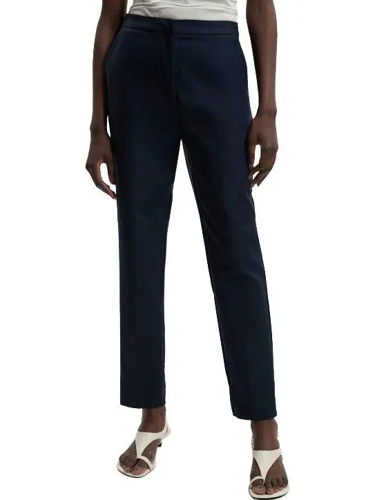 Karen Millen Petite Techno Woven Trousers - Navy
