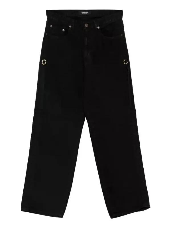 Undercover Buckle Detail Straight Leg Jeans - Black