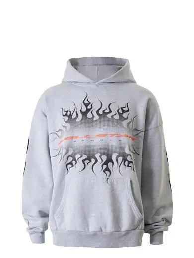 HELLSTAR Gradient Flame Hoodie - Grey