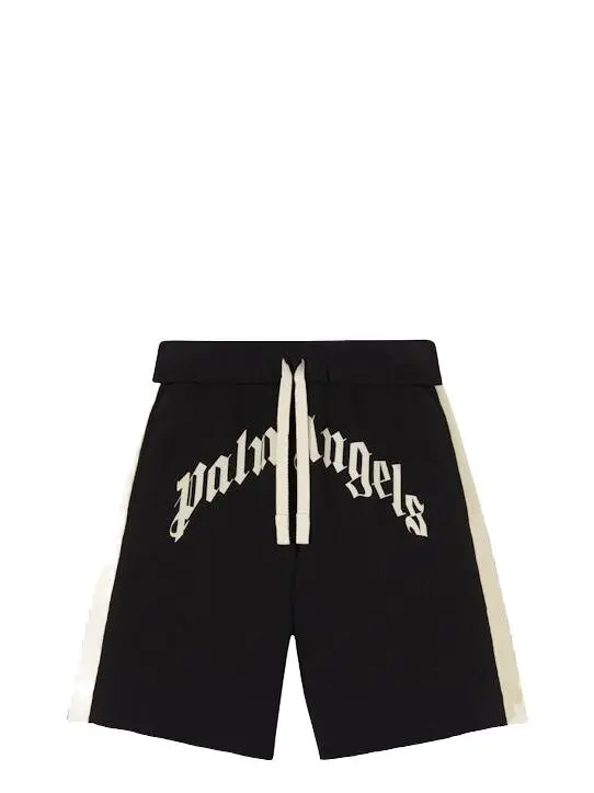 Palm Angels Curved Logo Track Sweatshorts - Black