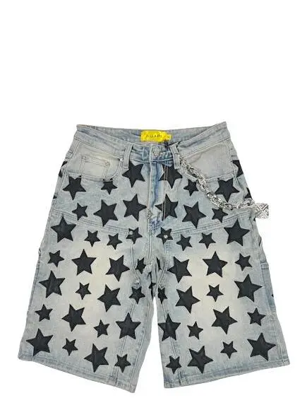 GUAPI Stars Denim V2 Shorts - Vintage Blue
