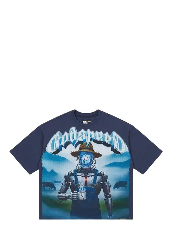GODSPEED Aura Farm T-shirt - Navy Blue