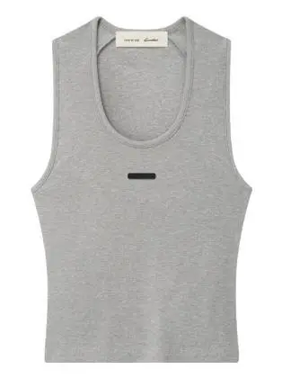 Fear Of God Essentials Rib Knit Fitted Tank - Concrete Heather
