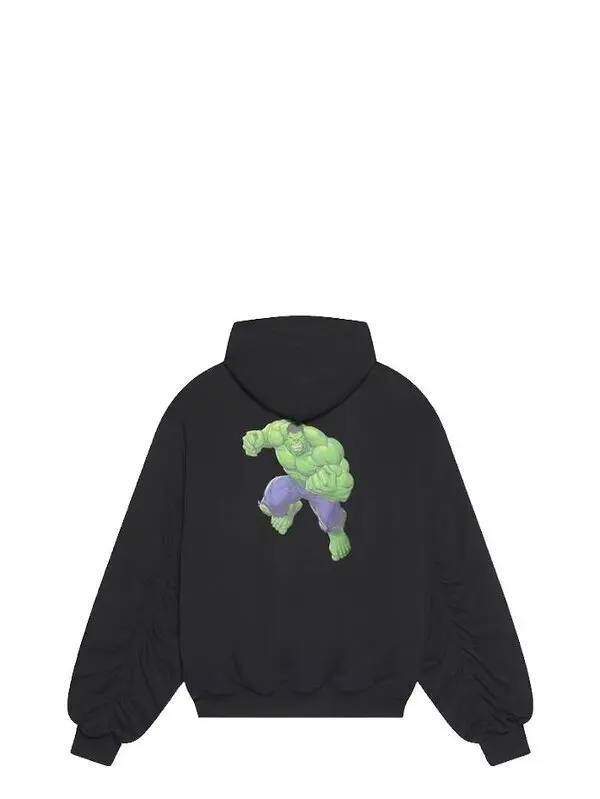 Balenciaga Hulk 2021 Marvel Padded Bomber Hoodie - Black