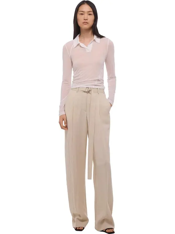 Helmut Lang Twisted Long-sleeve Polo - White