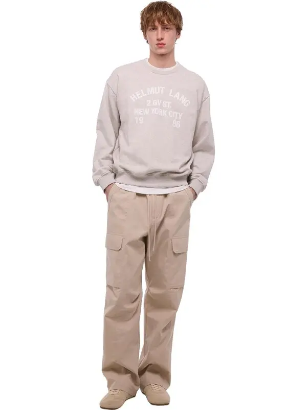 Helmut Lang Varsity Crewneck - Light Grey Melange