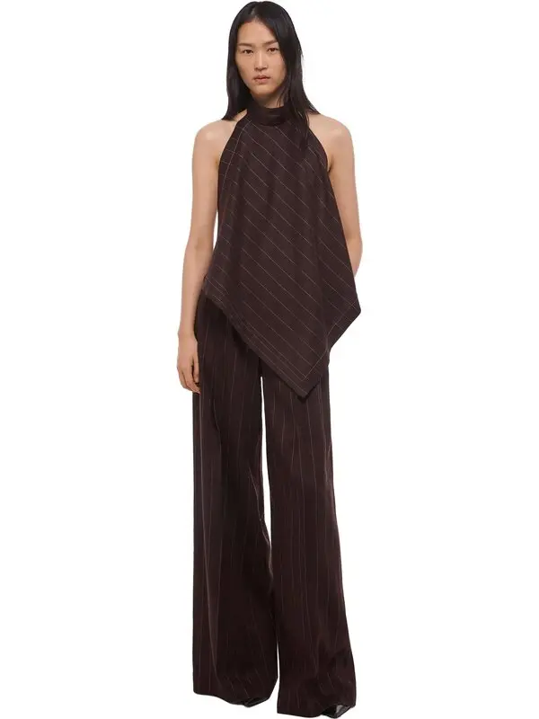 Helmut Lang Halter Scarf Top - Brown Multi