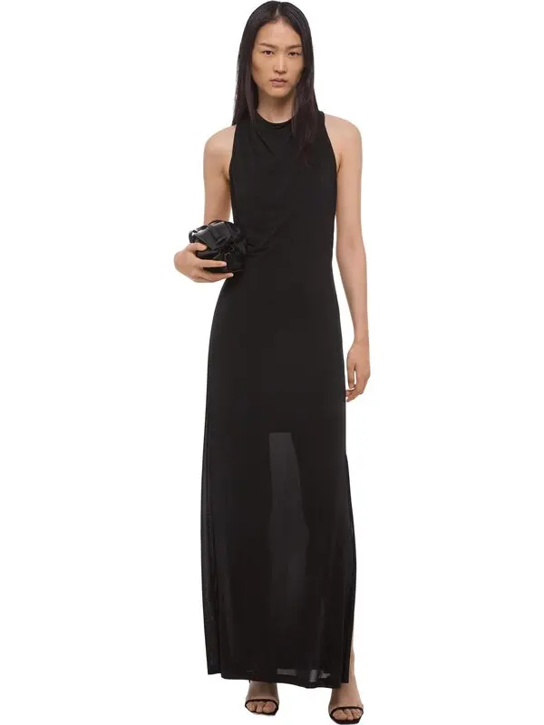 Helmut Lang Knot Detail Maxi Dress - Black